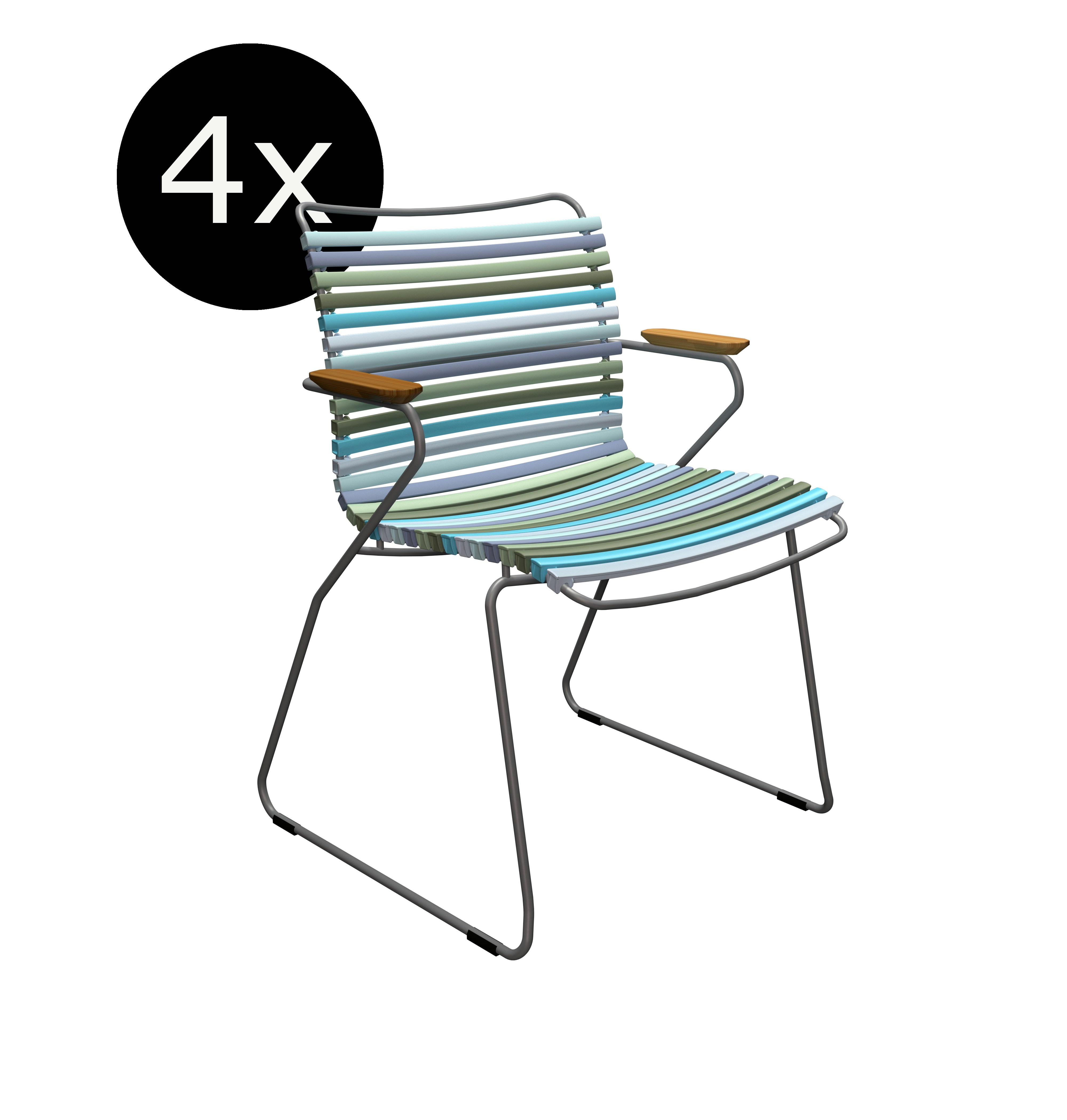 HOUE Bundle 4x Chaise à accoudoirs avec dossier bas CLICK Dining ...